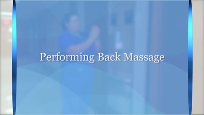 Basic infection control: Performing a back massage - MediaSpace