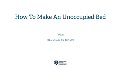 How To Make An Unoccupied Bed - BCcampus