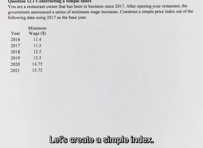 Question 12.1 Constructing a Simple Index - BCcampus