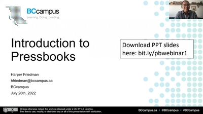 OER Production Series: Introduction to Pressbooks (July 28, 2022 ...